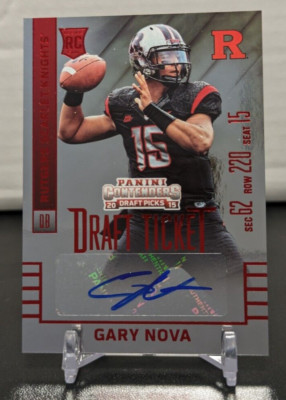GARY NOVA 2015 Contenders Draft Picks Auto Draft Ticket Red Foil ...