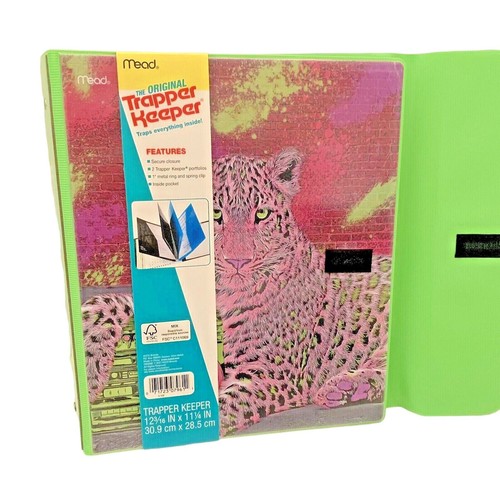 Trapper Keeper Binder Retro Portfolio Folder 2021 Mead Leopard Purple ...