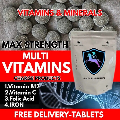 Multi Vitamin & Mineral Tablets Vitamins B9 B12 C - IRON Folic Acid ...