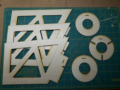 Estes Mega Red Max fin and 38mm Centering ring set plywood parts for ...