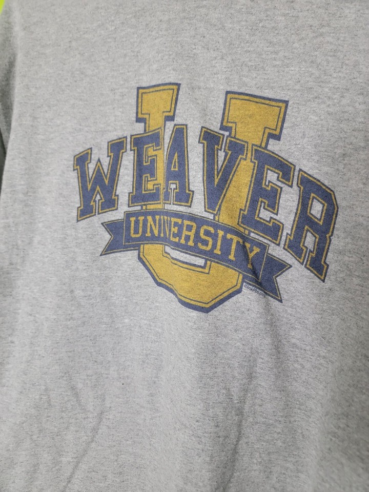 Weaver University Long Sleeve Grey Crewneck Shirt Gildan Adult Medium ...
