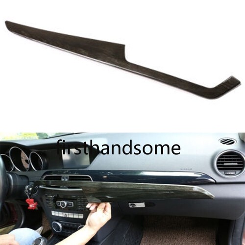 Black Wood ABS Center Console Dashboard Panel Trim For Benz C Class ...