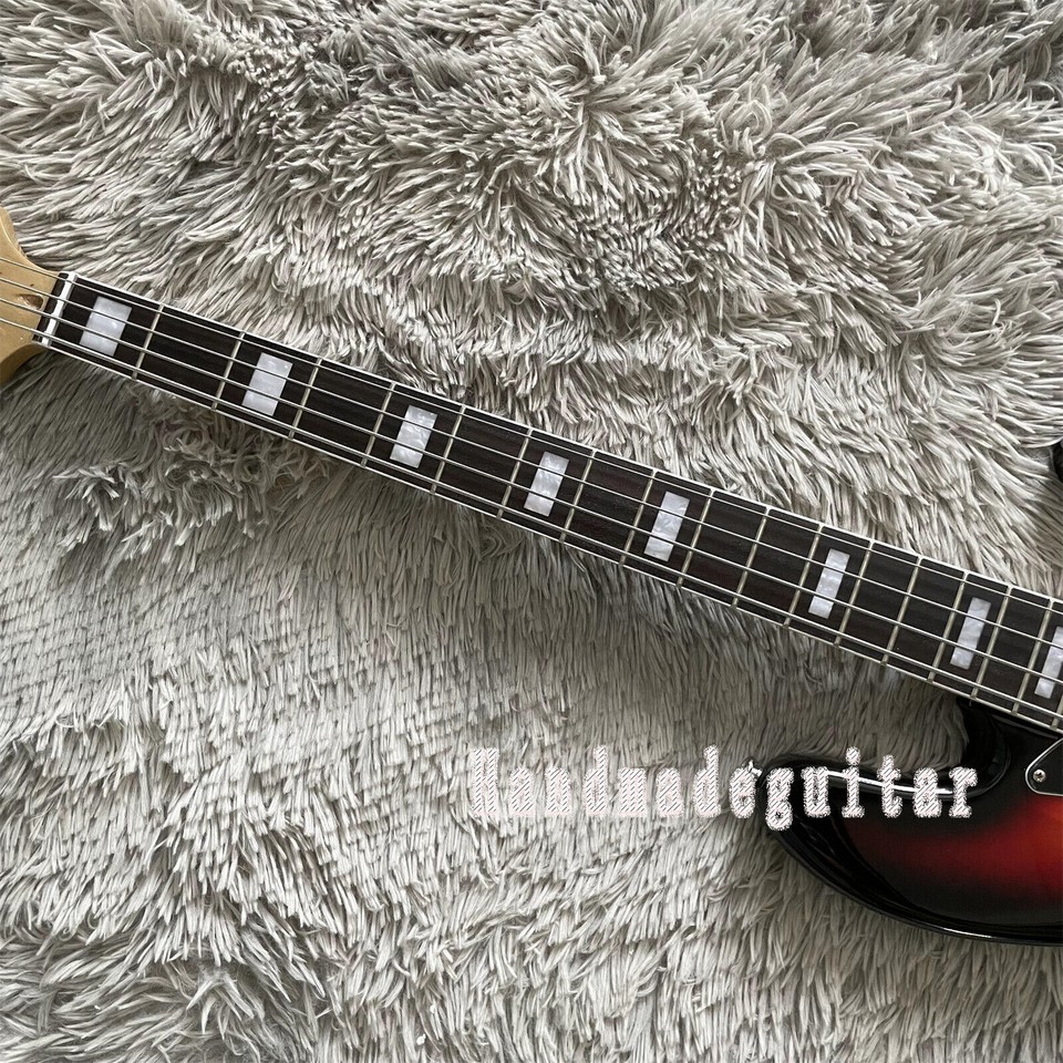 70s 4 Strings Sunburst Color Jazz Electric Bass Guitar Maple Neck SS ...