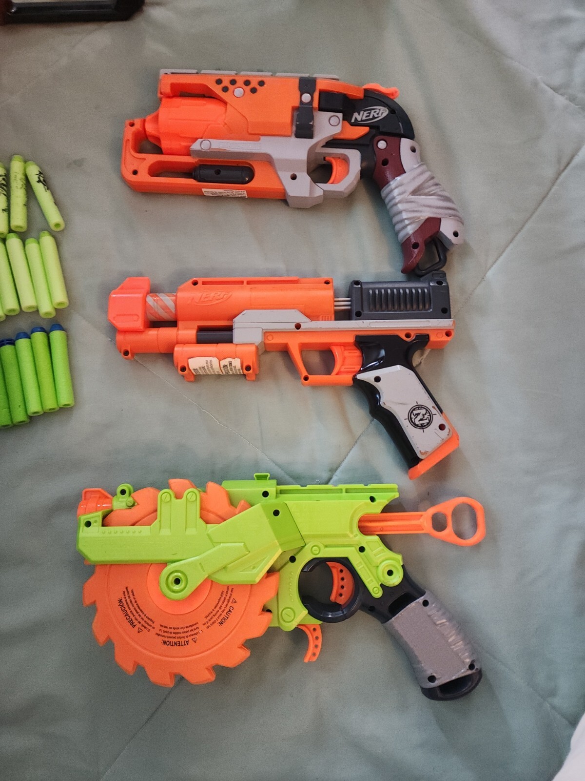 NERF Zombie Strike Gun Blaster CROSSBOW Hammershot Crosscut Gun Set Lot ...