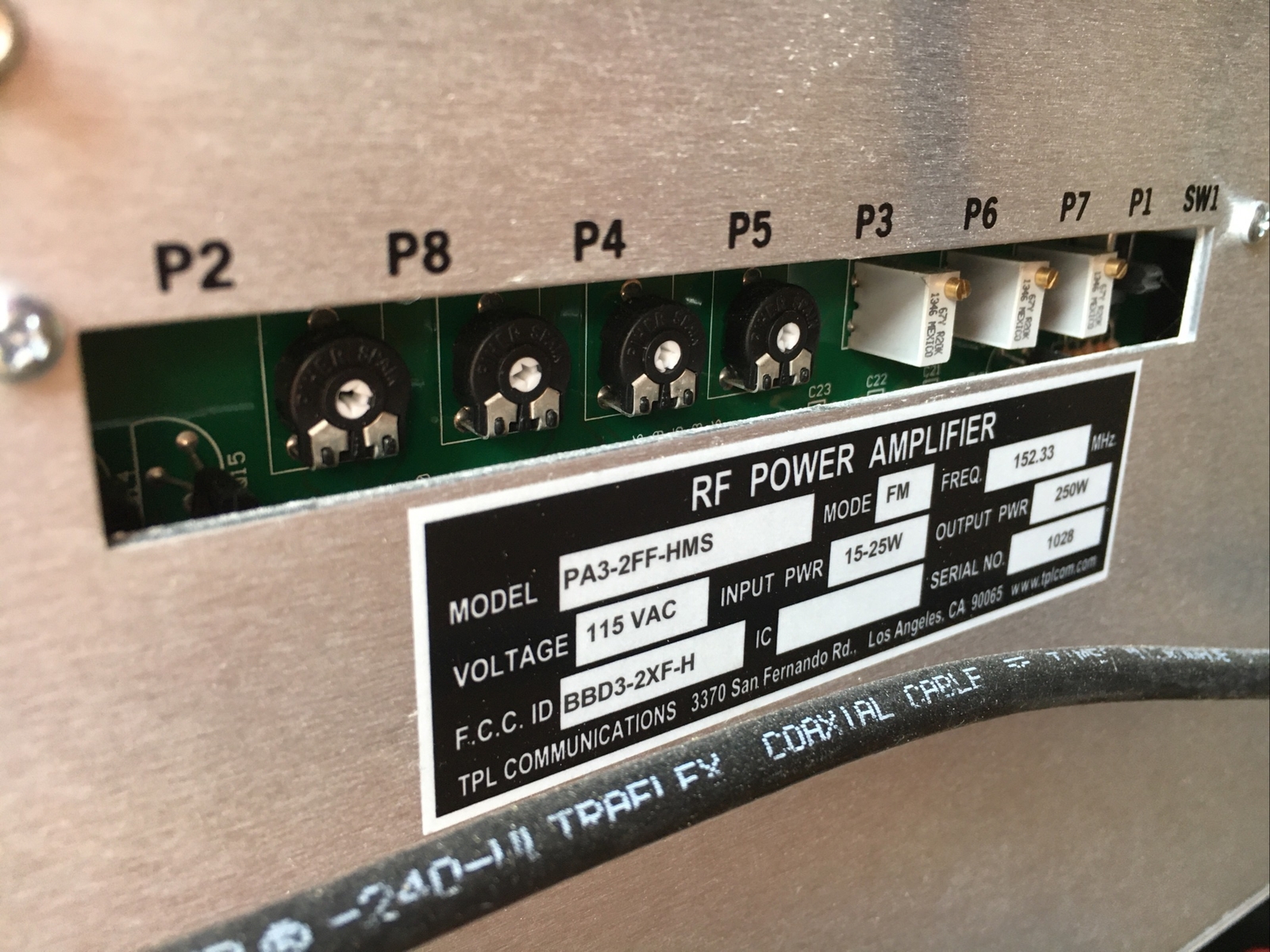 TPL Communications PA3-2BF-HMS-RL 250W VHF 136-174 High Power Amplifier ...
