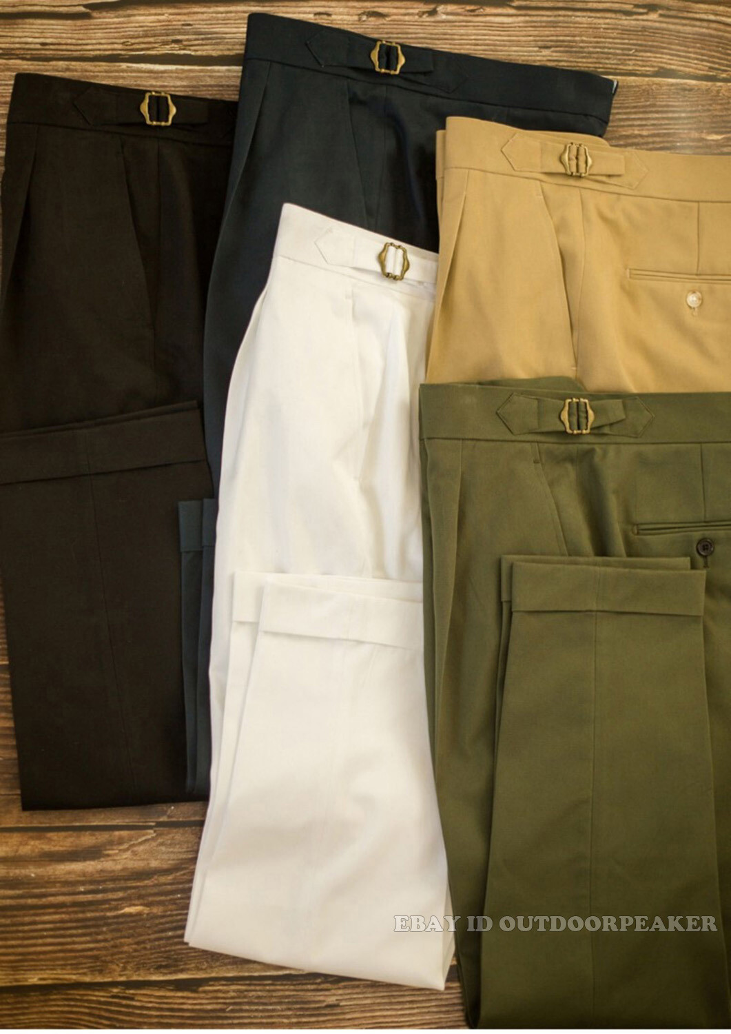 Retro Mens Naples Suit Pants Cotton Casual Formal Trousers Straight ...