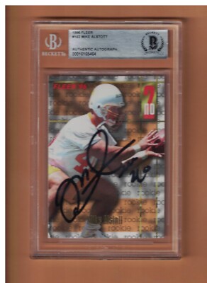 Mike Alstott AUTOGRAPHED 1996 FLEER ROOKIE FOOTBALL CARD SIGNED TAMPA ...