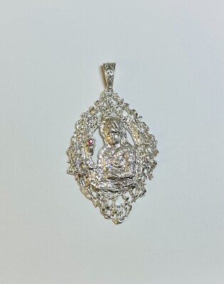 Sterling Silver Saint Barbara "Santa Barbara" with Genuine Ruby 3.75 ...