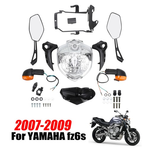 Front Headlight Set Head Light Assembly For YAMAHA FZ6 FZ6S FZ6N 2007 ...