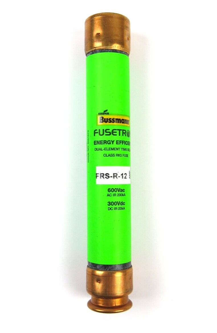 Bussmann FRS-R-12 Fuse 12A 600VAC 300VDC Fusetron Time Delay Dual ...