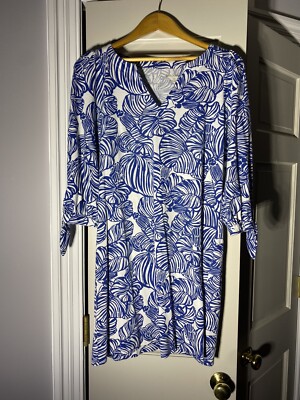 Lilly Pulitzer Cath Dress In Aegean Navy Beach Path Size XSmall | eBay