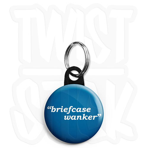 Briefcase Wanker - 25mm Inbetweeners Keyring Button Badge with Zip Pull ...