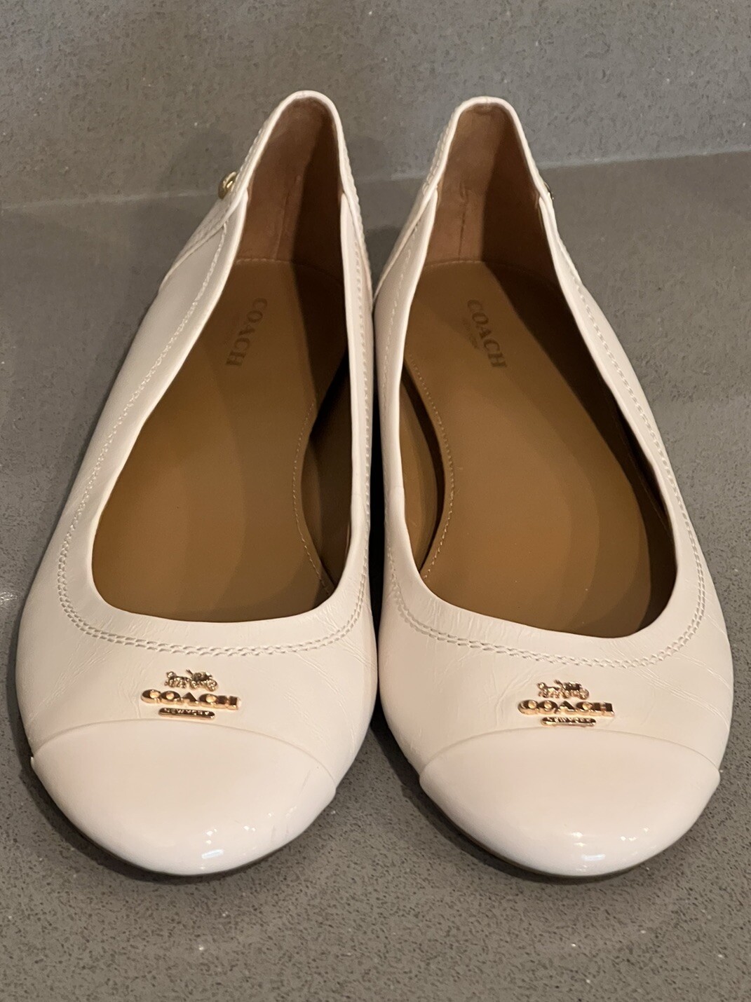 Coach Womens 8 Chelsea Off White Leather Cap Toe Slip… - Gem