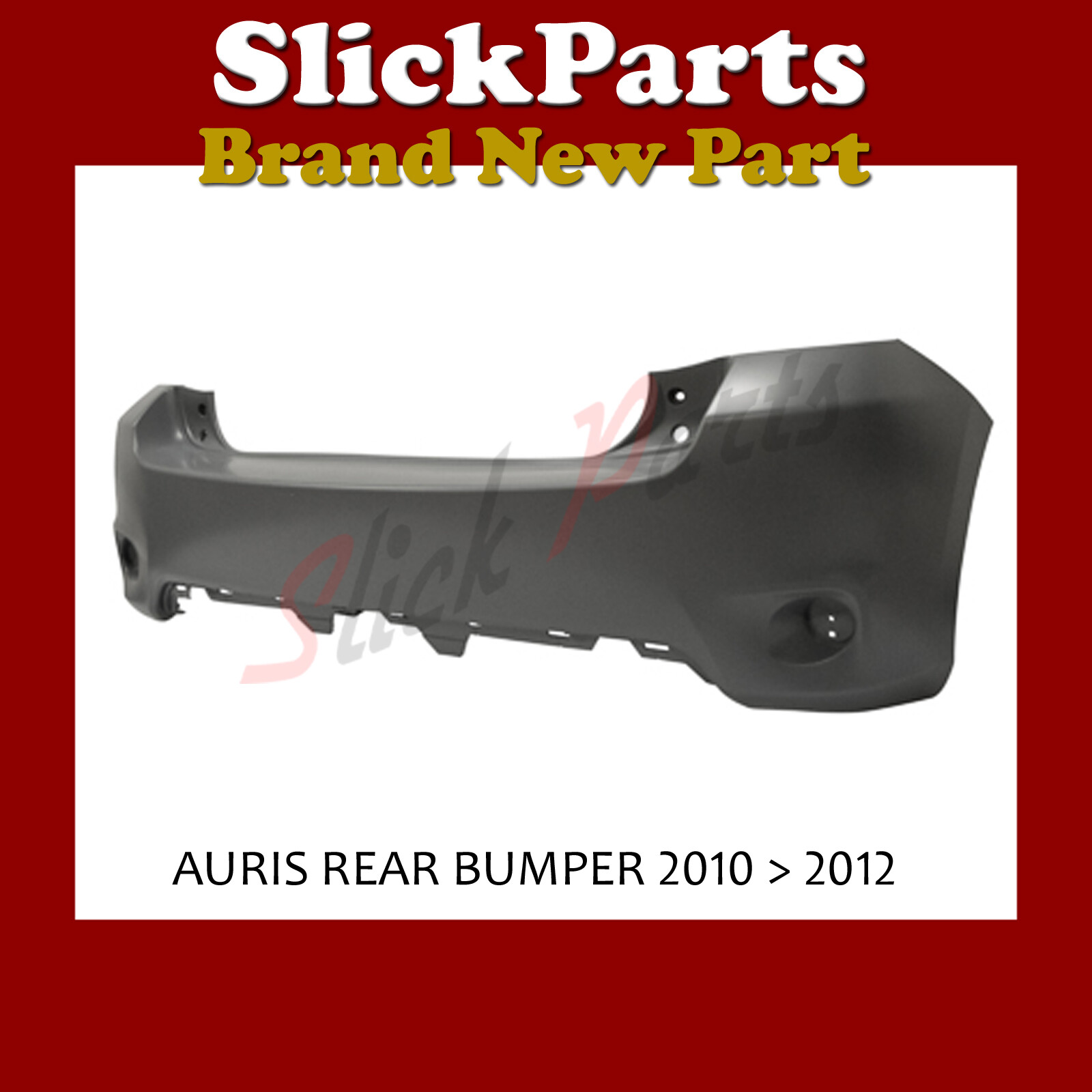 TOYOTA AURIS REAR BUMPER SMOOTH BLACK PRIMED 2010 2011 2012 (HATCHBACK ...