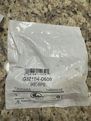 NEW Gates G32104-0606 (6ABC-6MP90) Hose Fitting Hydraulic | eBay