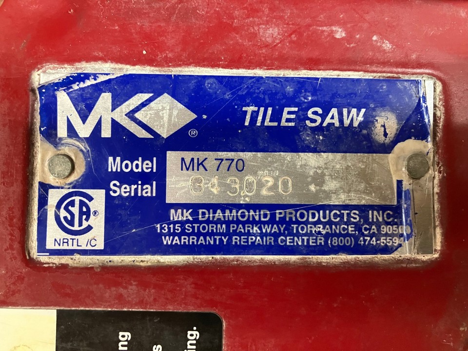 MK Diamond MK770 wet tile saw | eBay