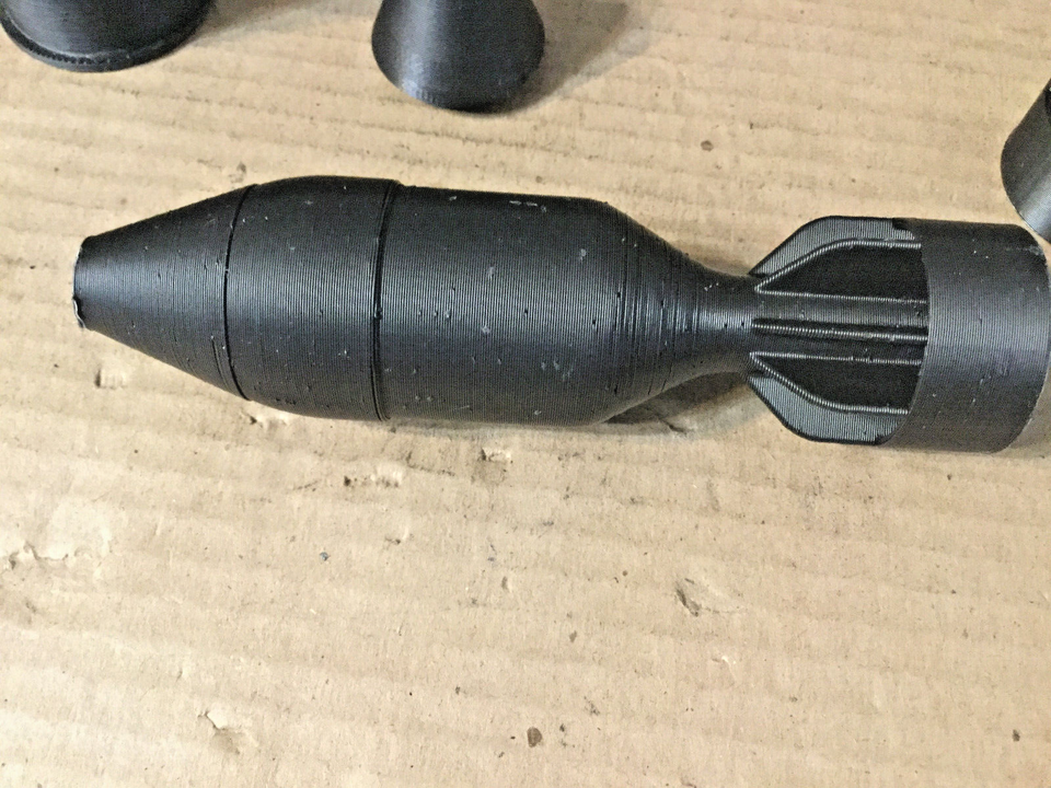 37mm Projectile large Payload finned work and look great. 3D printed ...