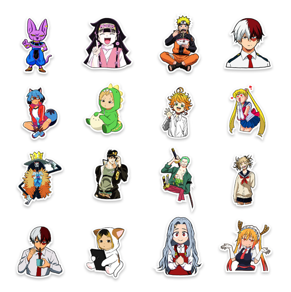 50pc Waterproof Vinyl Stickers Japan Anime Luggage Phone Laptop Water ...