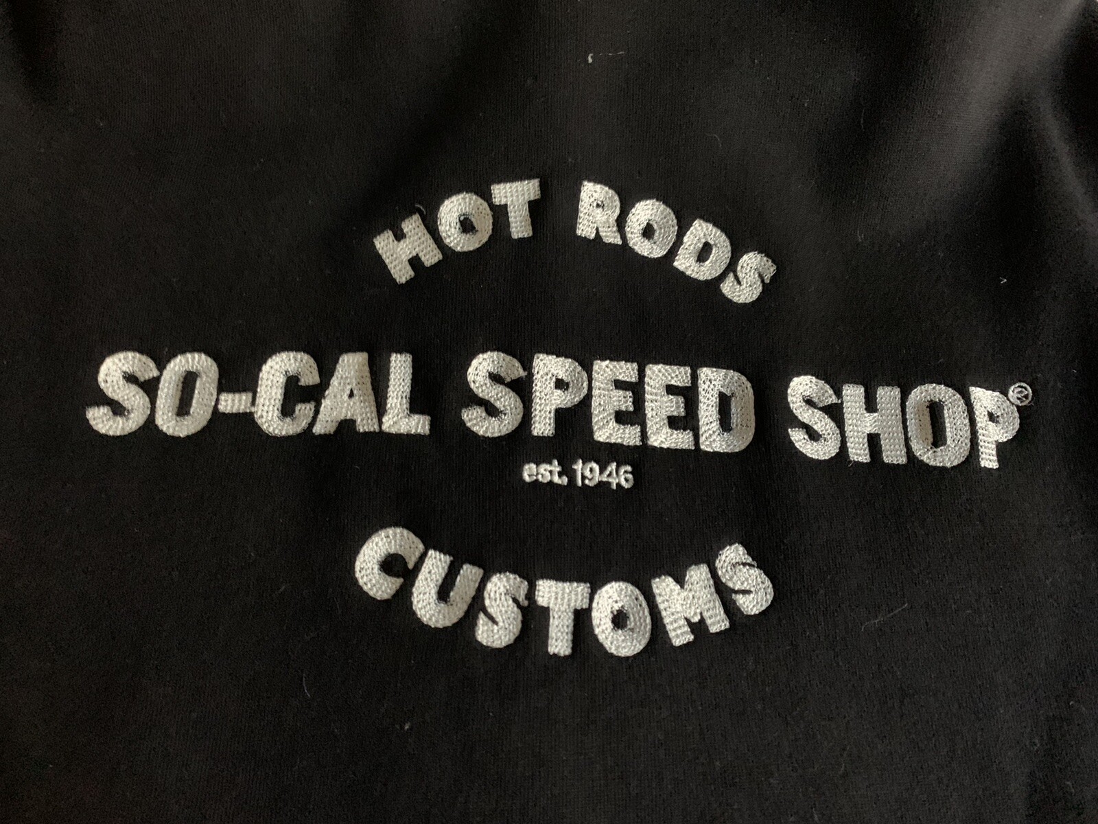 So-Cal Speed Shop Black Mechanic's Sweatshirt Embroidered Lettering ...