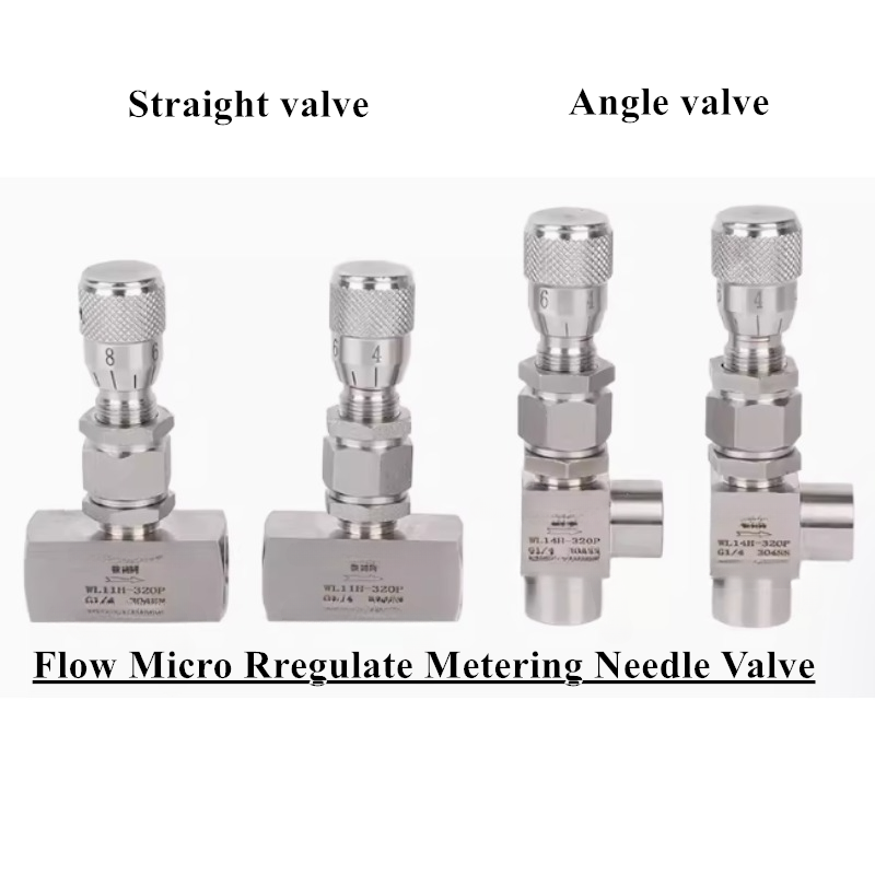 Stainless Flow Micro Rregulate Metering Needle Valve 1/8" 1/4" 3/8" 1/2 ...
