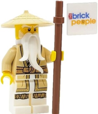 LEGO Ninjago: Sensei Wu Minifigure with Tan Robes Battle Staff Braided ...