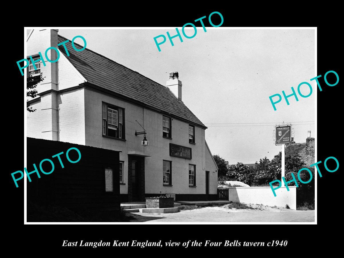 OLD LARGE HISTORIC PHOTO EAST LANGDON KENT ENGLAND THE FOUR BELLS ...