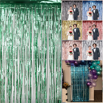 Foil Curtain Backdrop Party Decoration Fringe Tinsel Door Birthday ...