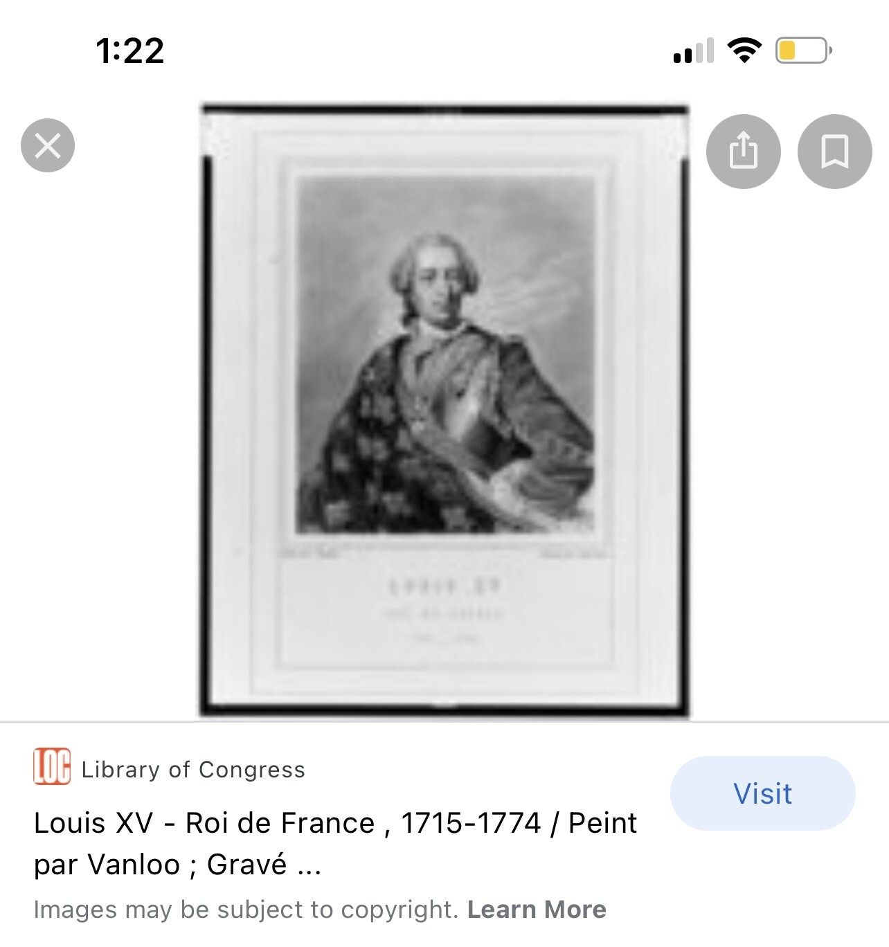 Louis XV King of France 1715-1774 Painted by Carle Vanloo Engraved ...