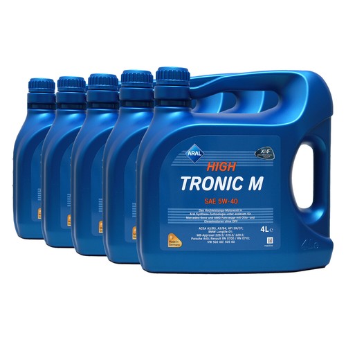 ARAL Hightronic M 5W-40 Olio Motore Acea A3/B4 , Renault RN0700, 5x4 ...