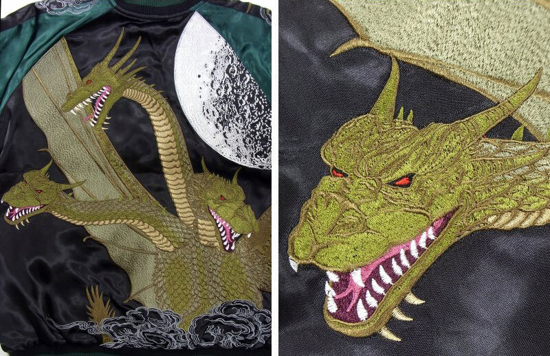 Sukajan King Ghidorah Godzilla Japan Satin Embroidery Souvenir Jacket ...