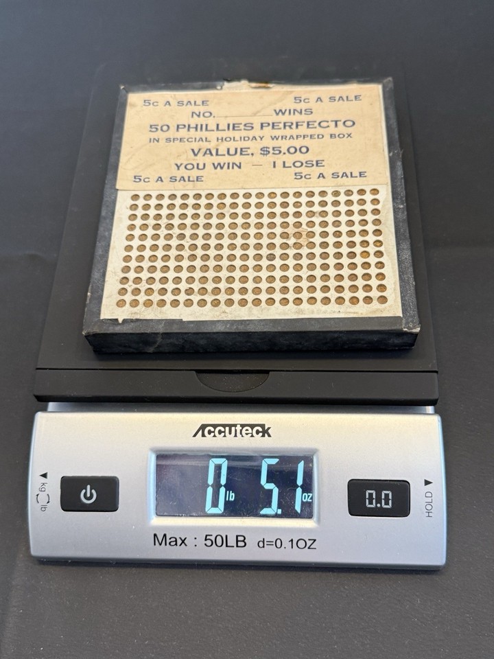 Vintage Phillies Perfecto Cigar Punch Board Game Brewer Chicago c.1918 ...