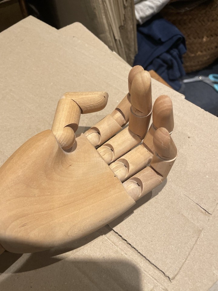 Wooden Artist Drawing Reference Hand Adjustable Wrist and Fingers ...