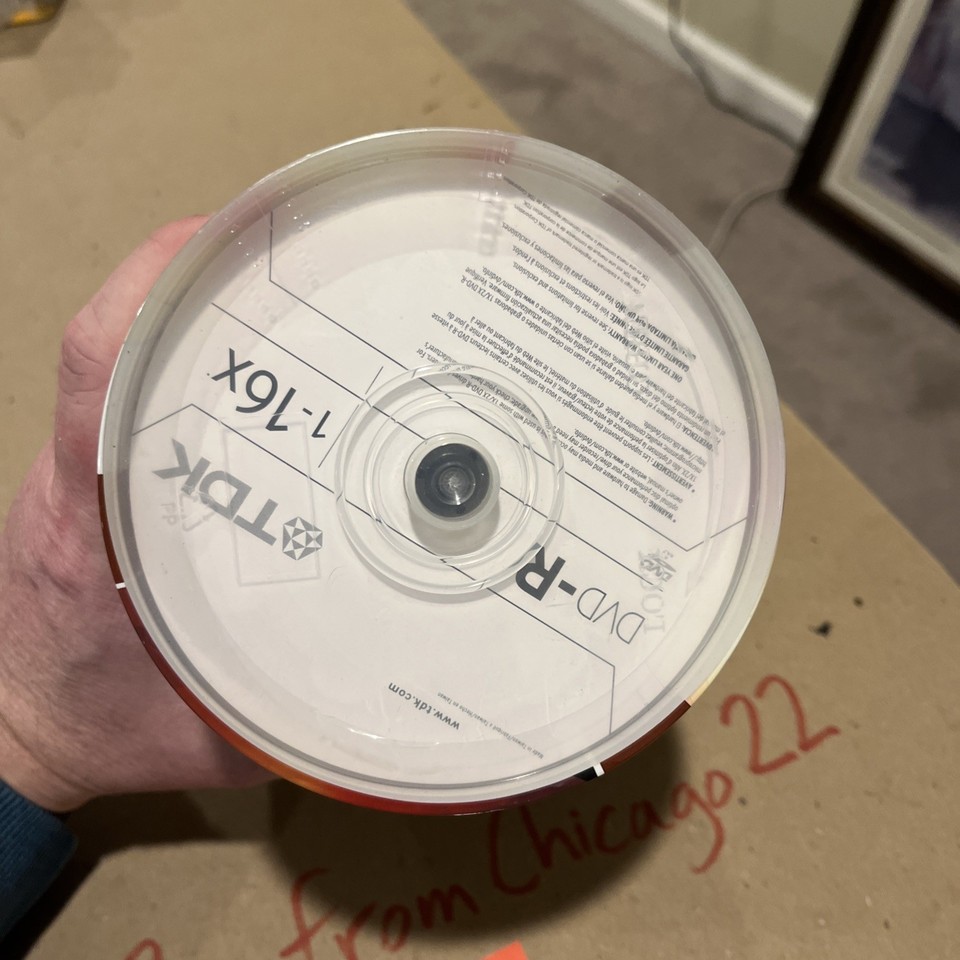 TDK DVD-R 1-16x Print On White Media Discs 100 Pack Spindle 4.7GB / New ...