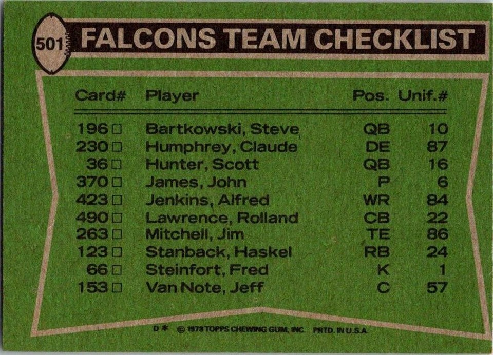 Haskel Stanback / Alfred Jenkins / Claude Humphrey 1978 Topps #501 | eBay