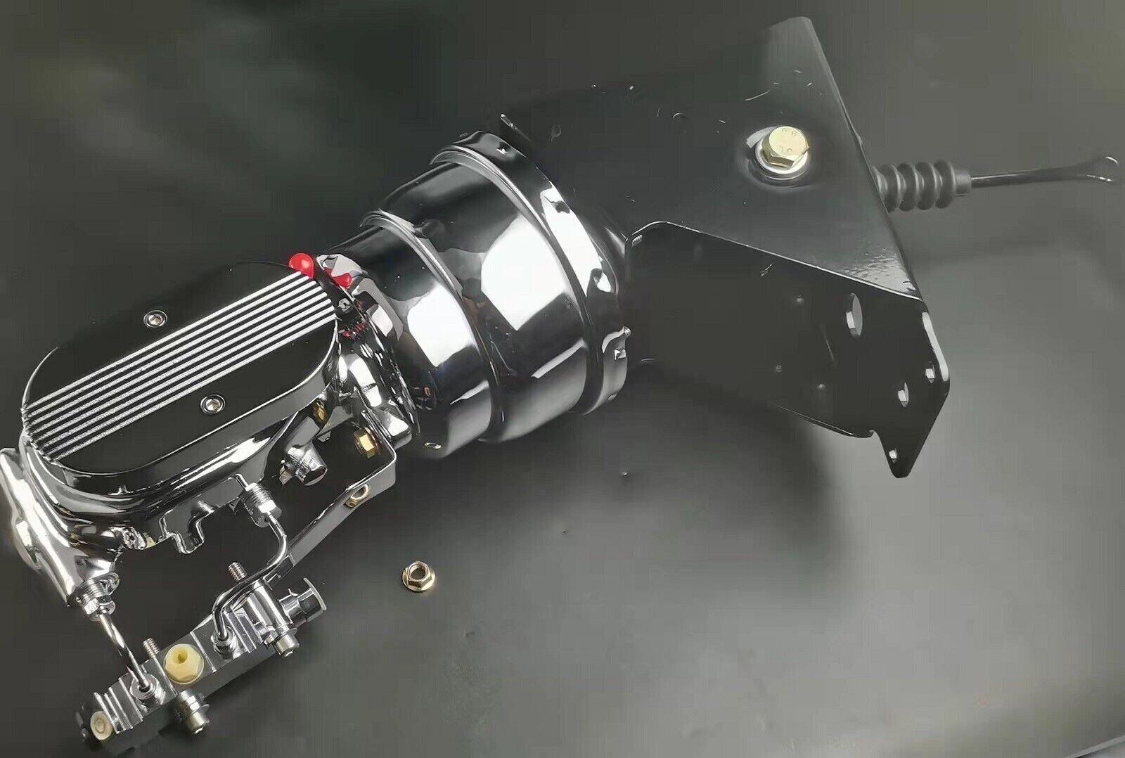 66-77 Ford Bronco CHROME Power Booster & Milled Master Cylinder & Disc ...