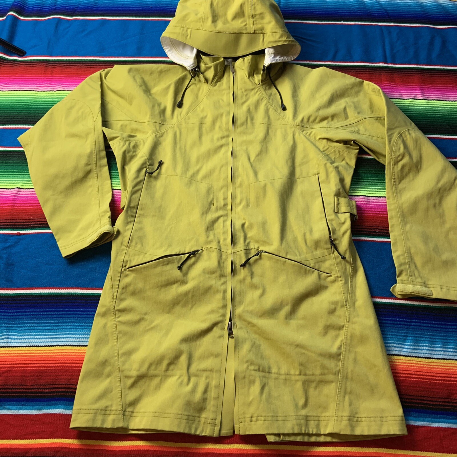 REI Womens E1 Elements Longer ~belted Hooded Rain Jacket Size Small Green | eBay