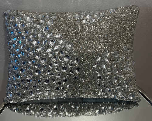 Frontgate Accent Bijou Pillow 10x14 inches Silver Color Embellished ...