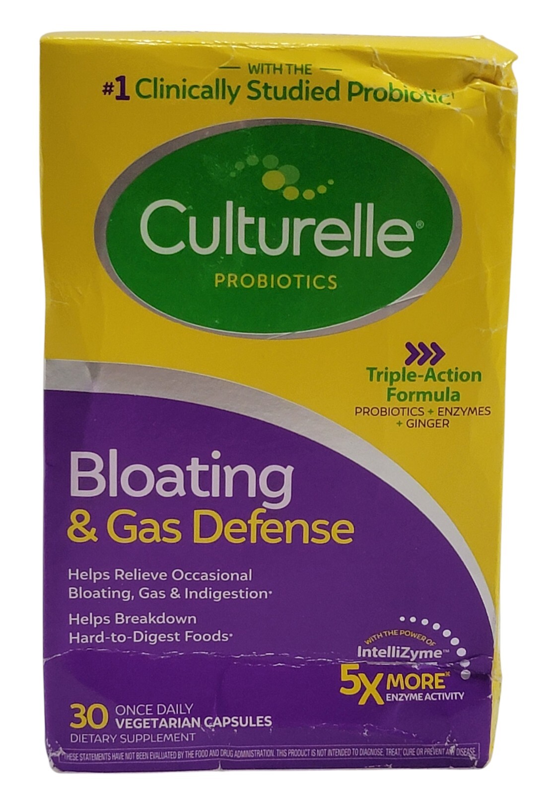 CULTURELLE PROBIOTICS BLOATING & GAS DEFENSE TRIPLE ACTION 30ct EXP. 03 ...
