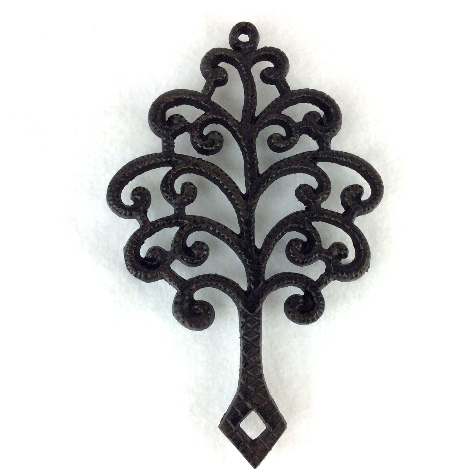 Vtg Wilton Trivet Tree Of Life Pattern Cast Iron Black 4 Legs Kitchen ...