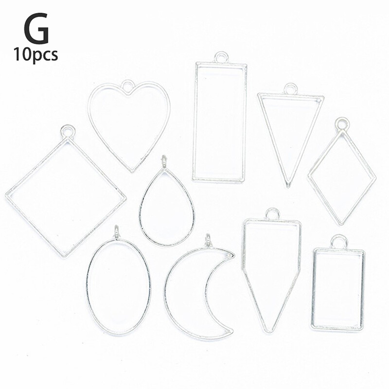 10/11pcs Metal Geometric Hollow Frame Bezel Border Molds UV Epoxy Resin ...