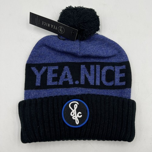 Yea. Nice Knit Hat Beanie Pom Ski Snowboard Adult One Size Blue Black ...