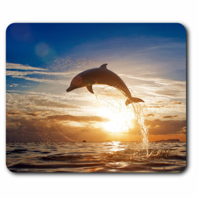 Computer Mouse Mat - Sunset Jumping Dolphin at Sea Office Gift #21202 ...