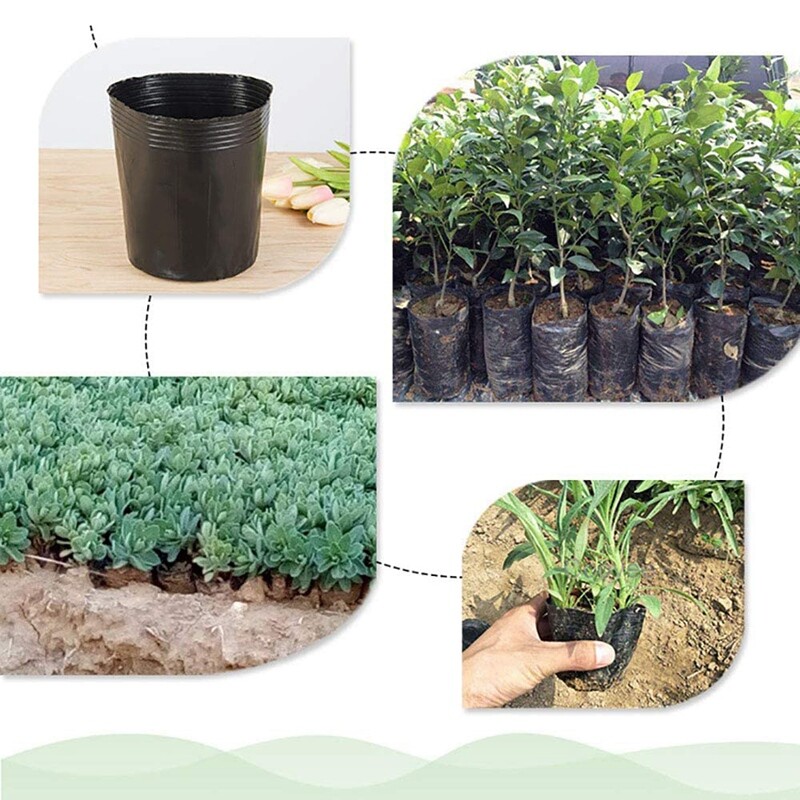 2X(500Pcs Nursery Pot Plastic Plant Propagation Container Grow Bag ...