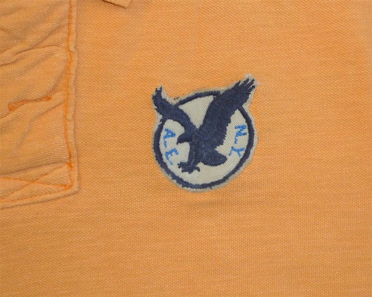 American Eagle Outfitters AEO US-9 Double Logo Mens Orange Polo Shirt ...