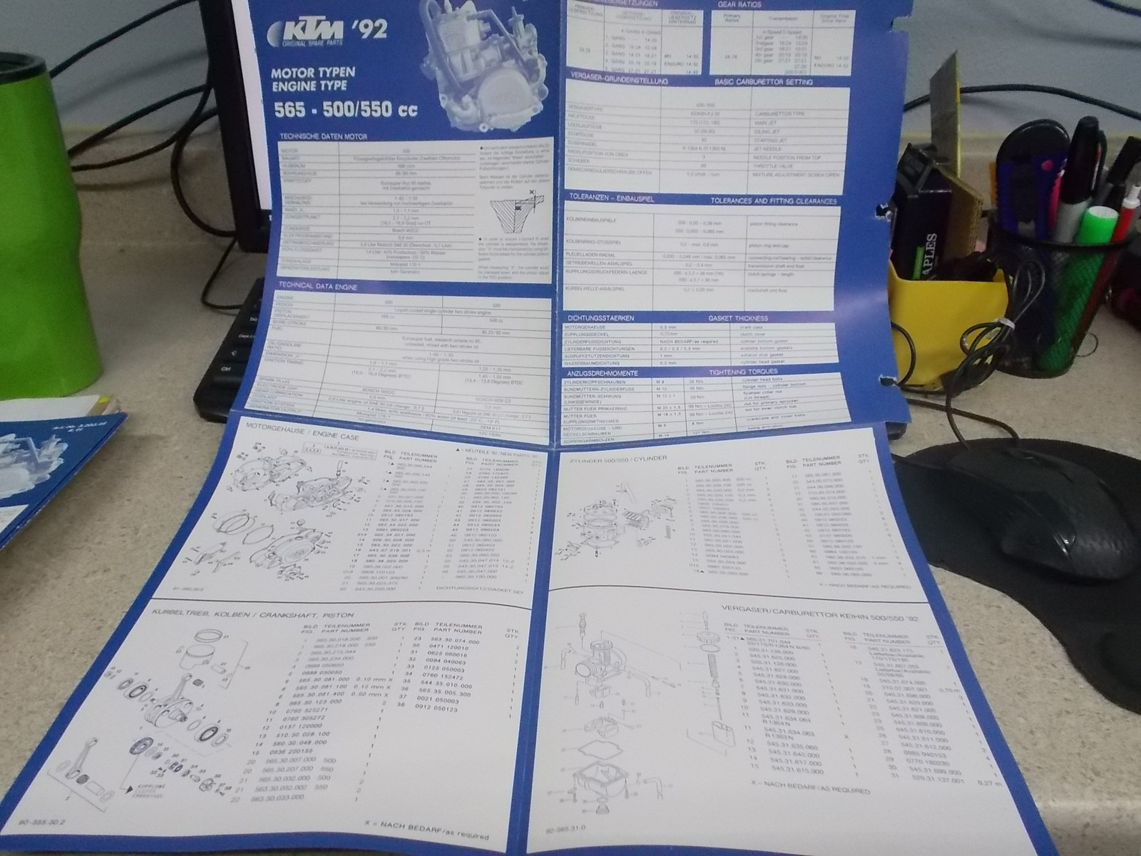 OEM KTM Engine Type Diagram Poster1992 565-500cc-550cc 203-48 | eBay