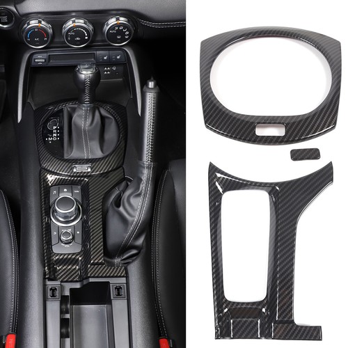 Carbon Fiber Look Center Console Cover Trim Kit for Mazda Miata MX5 MX ...