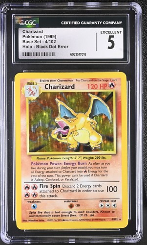 CGC 5 Charizard 1999 Base Set 4/102 Black Dot Error Misprint | eBay