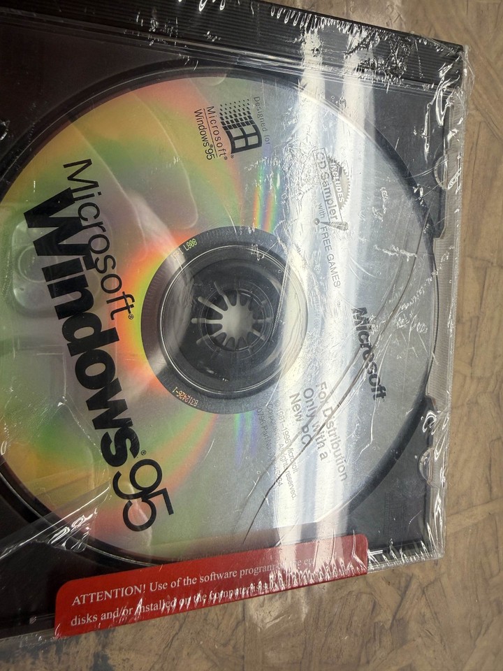 Microsoft Windows 95 OEM CD + COA | Sealed Vintage Software | AOL Trial ...