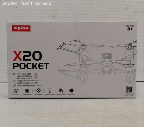 NIB Syma Mini Drone For Kids X20 Black Portable Pocket Remote Control ...