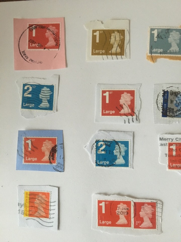 selection of high value security issues gb stamps used most on paper ...